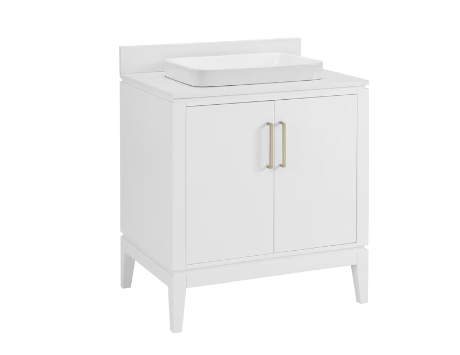 allen + roth Greer 30-in White Semi-recessed Single Sink Bathroom ...