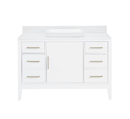 allen + roth Greer 48-in White Semi-recessed Single Sink Bathroom ...