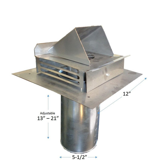 Stainless Steel Horizontal Cap For Direct Vent Pipe 5" Adjustable