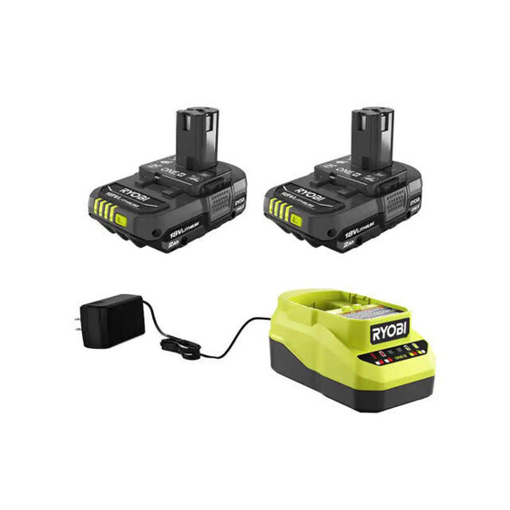 Ryobi PCL202KN 2.0Ah Li-Ion Battery - Green (2 Pack)