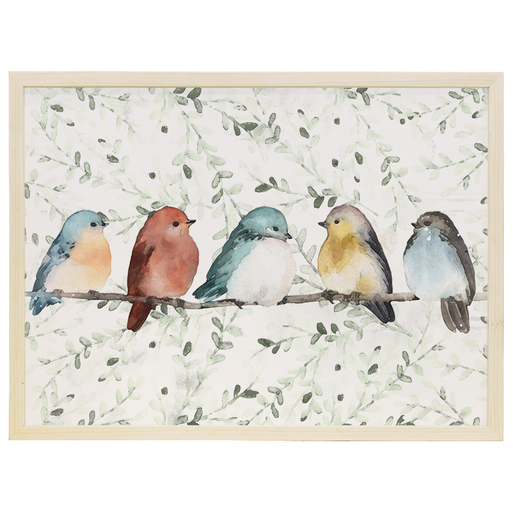 Birds Leaf Pattern - Thin Frame Rectangle