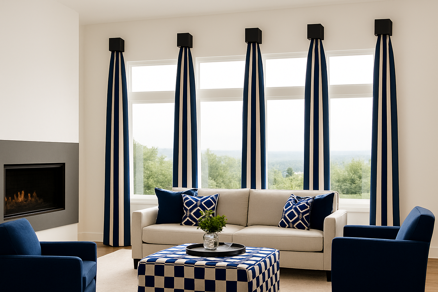Oversized Pyramid Drapery Medallion