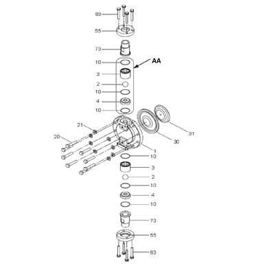 IX0025 Walchem GUIDE, VALVE, IXC150, 316SS - Cannon Water Technology