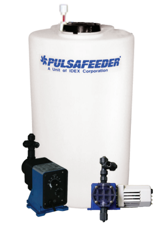 Pulsafeeder 15 Gal Tank, and fitted base for mounted tank and pump. No ...