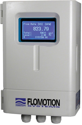 FLOMOTION FM8000V2 Wall Mount Ultrasonic Open Channel Flow Meter, 9 ...