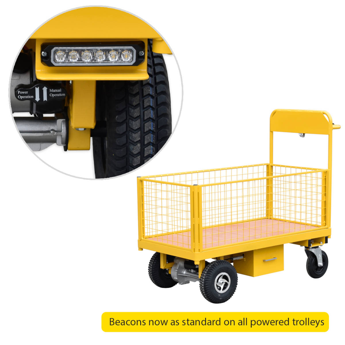 Powered Platform Truck with Removable Mesh Side Panels