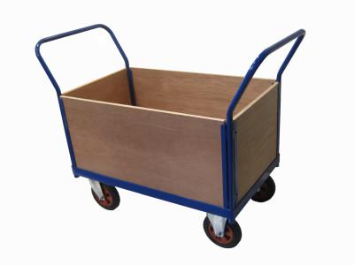 4 Sided Platform Truck with Ply Board Sides - Handle-iT Ltd