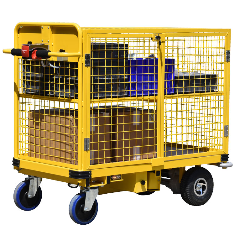 Power Assisted Shelf Trolley with Security Cage