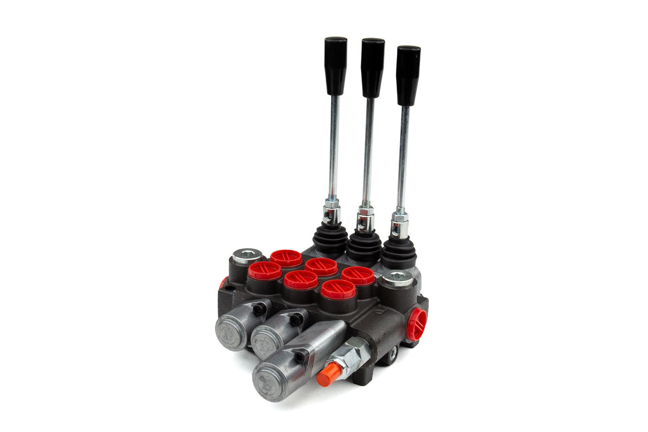 Directional Control Valve, 10 GPM, 4 Way 4 Pos, 3 Spool, Spring Center ...
