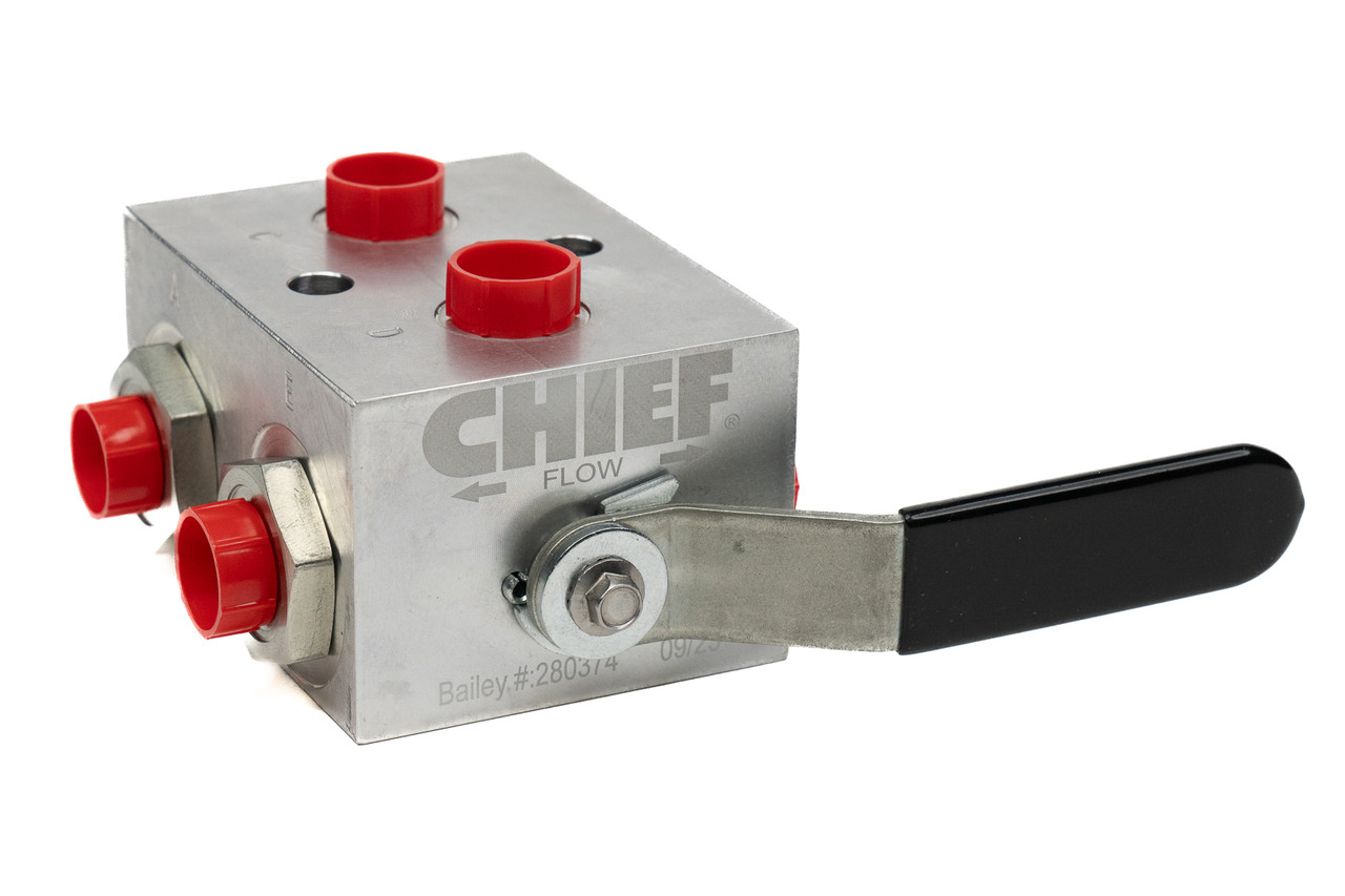 6-Way, 2-Position Circuit Selector Valve - 20 GPM, SAE 6, Lever Handle ...