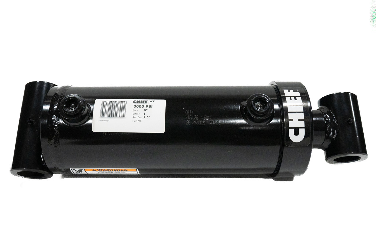 Welded Cross Tube Hydraulic Cylinder: 8 Bore x 12 Stroke, 4 Rod, SAE 16