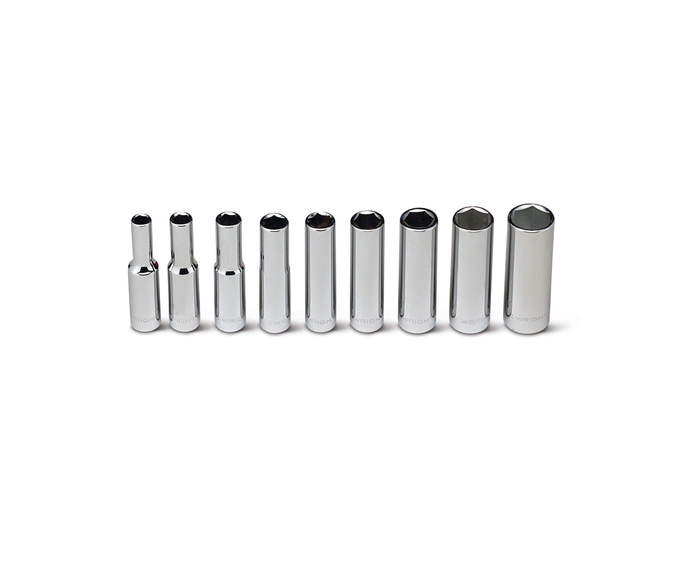 1/4" Drive 6 pt Socket Set - 9 Pieces