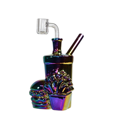 DDD Glass | 6 Inches Dab Rig Hamburger & Chips with 14MM Quartz Banger ...