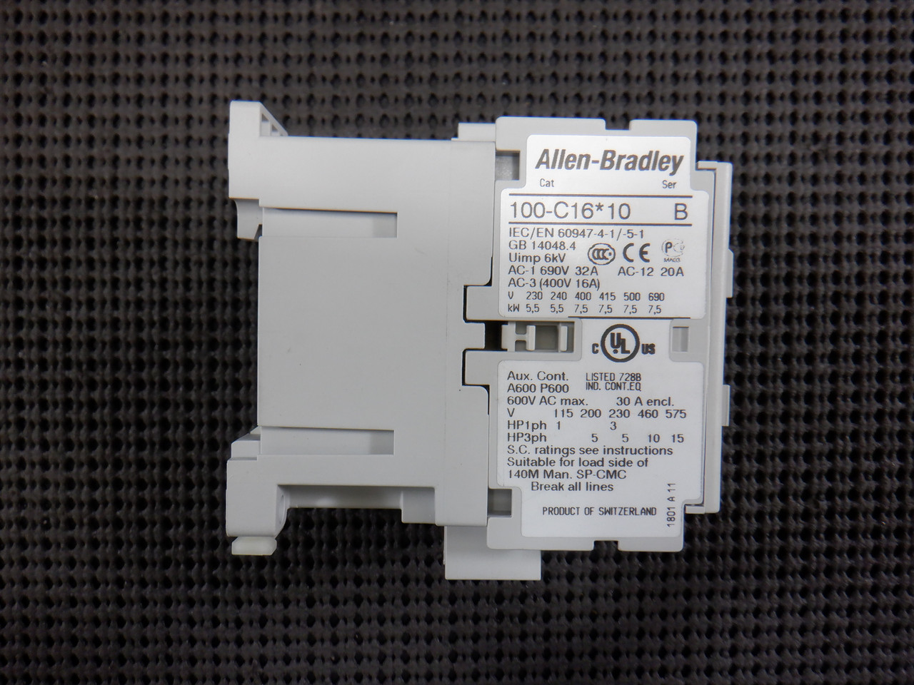 Allen Bradley 100-C16D10 16 Amp 3P 120V 1 N/O Aux Contactor