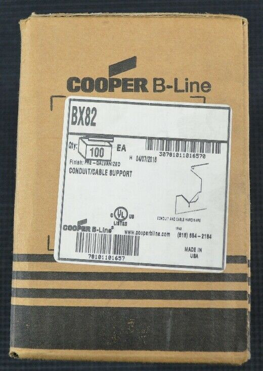Cooper B-Line BX82 Conduit/Cable Support Up to 1" - Lot of 100