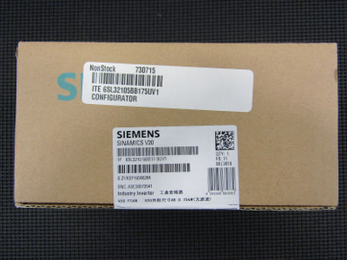 Siemens 6SL3210-5BB17-5UV1 Sinamics V20 1 Phase 200/240V 47-63HZ Basic ...