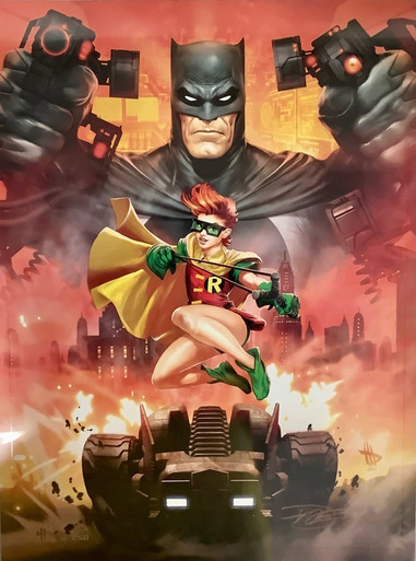 DC Poster: SDCC Exclusive Batman & Robin 41/250 Signed by Dave Wilkins ...