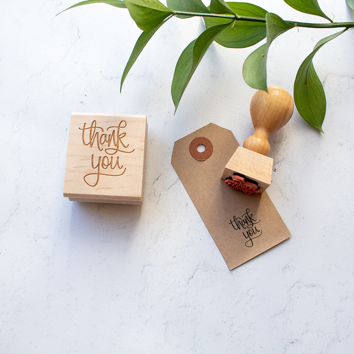 Hand lettered thank you stamp by Paper Sushi
