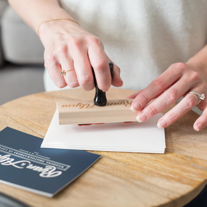 Personalized Mountains Sketch Address Stamp by Paper Sushi