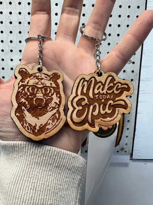 Custom Wood Engraved Keychains