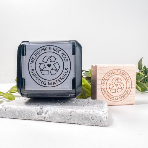 We Reuse and Recycle Materials Stamp