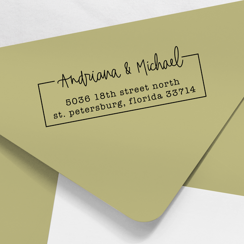 Hand Lettered Address Stamp by Paper Sushi