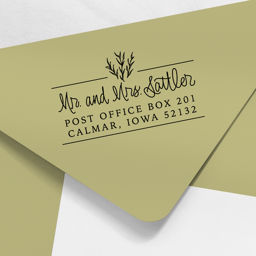 Hand Lettered Address Stamp by Paper Sushi