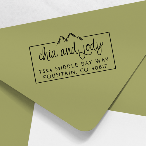 Hand Lettered Address Stamp by Paper Sushi