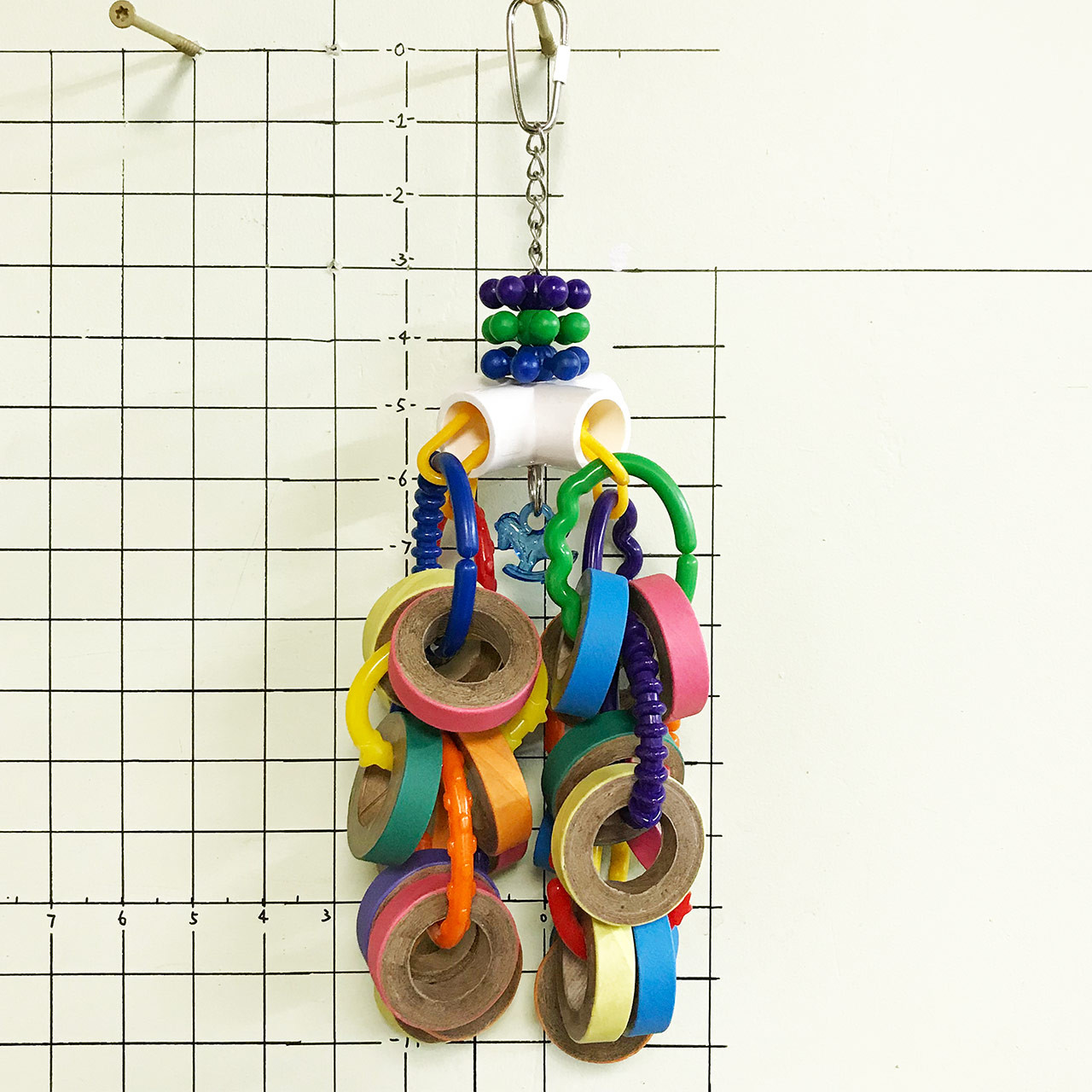 Shreddable Bird Toys - Bagel Cascade - 4.5" x 4" x 15"