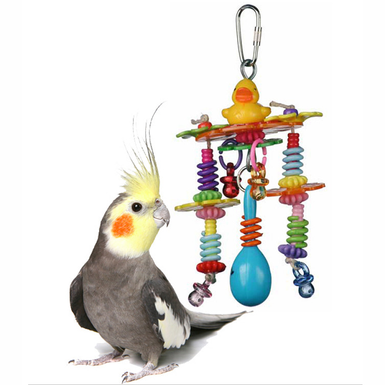 Sight Bird Toys - Lily Pond with Smiley Face Rattle - 3.5" x 2.5" x 7"