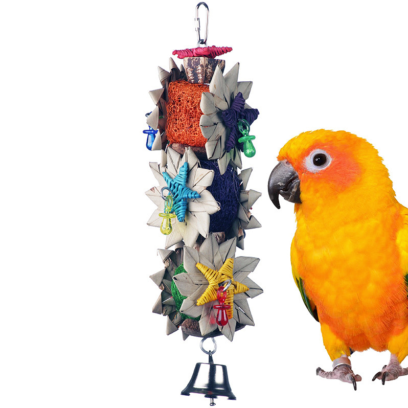 Shreddable Bird Toys - Palm Stars - 4" x 4" x 13"