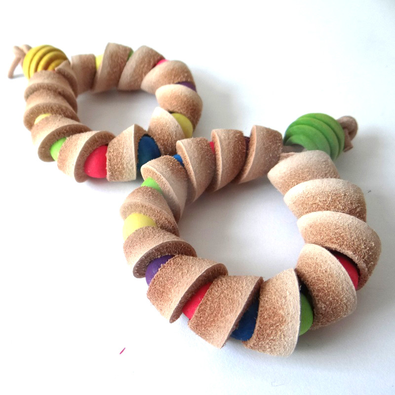 Pablo's Leather Rattle Bird Foot Toy - made in Australia