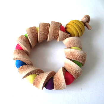 Pablo's Leather Rattle Bird Foot Toy - made in Australia