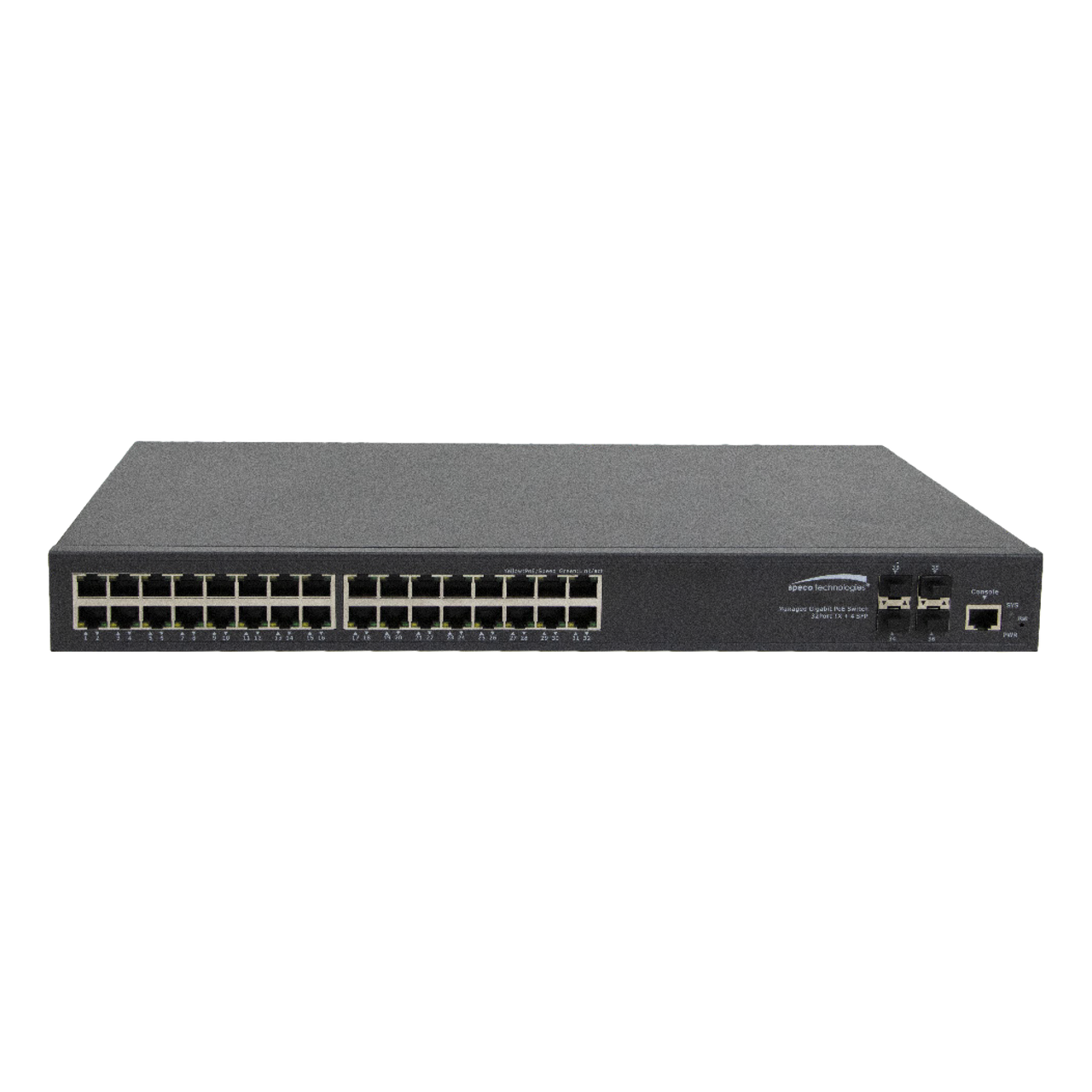 Speco | 32-port Managed Gigabit PoE Switch with 4 SFP Uplink | NDAA ...