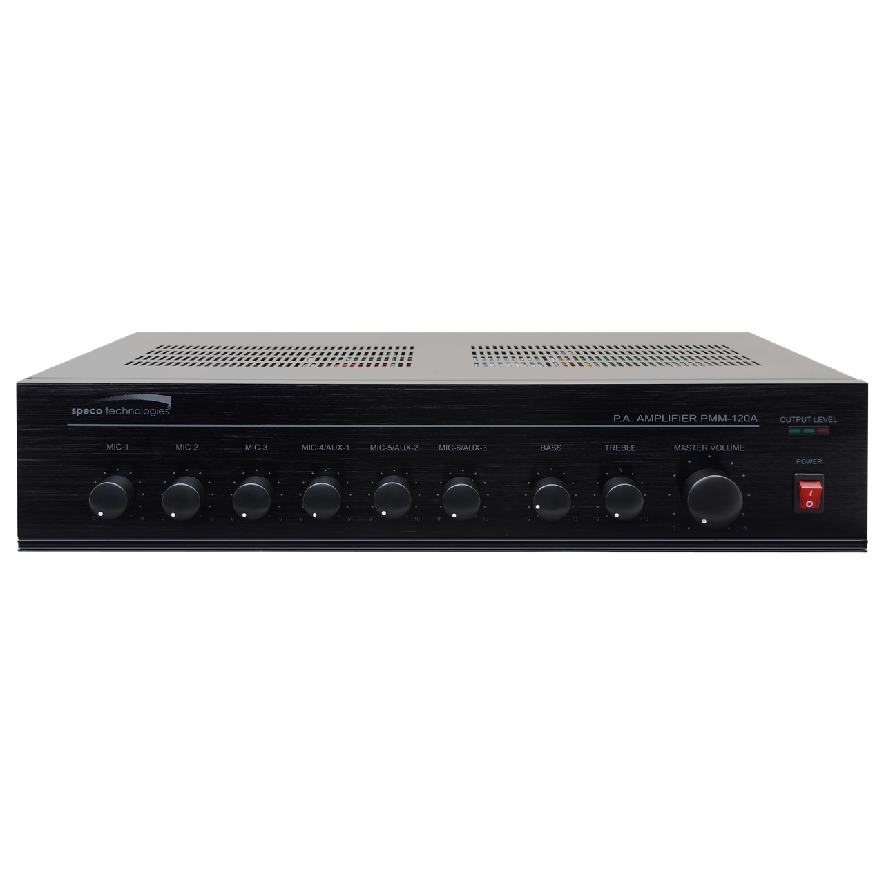 Speco | 120W PA Mixer Power Amplifier with 6 Inputs | NDAA Compliant ...