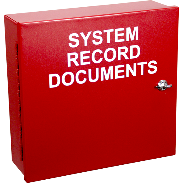 STI | Red Metal "System Record Documents" Box, Thumb Lock, 12x12x4 ...