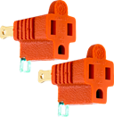 GE 1-Outlet Polarized Grounding Adapter, Orange, 2pk - SS&Si Dealer Network