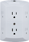 GE 6-Outlet Grounded Tap with Resettable Circuit Breaker, White - SS&Si ...