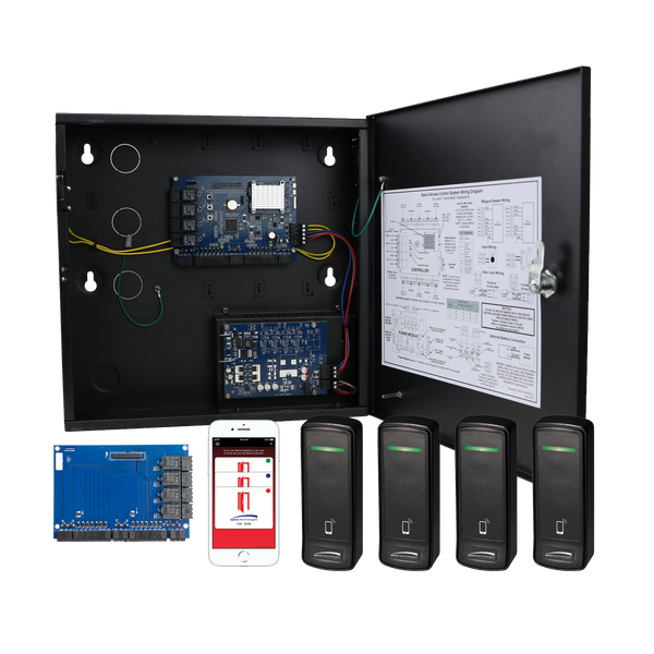 Speco | 4 Door Access Control Kit with Bluetooth Mobile Reader ...