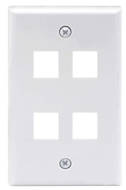 Vanco | Multi-Media Keystone Wall Plates- 4 Ports & White (820104) - SS ...