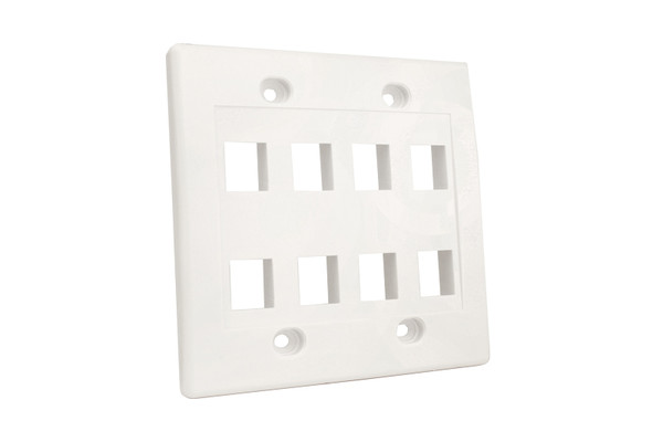 DUAL GANG 8-PORT WALL PLATE 304-2803/8P/WH - SS&Si Dealer Network