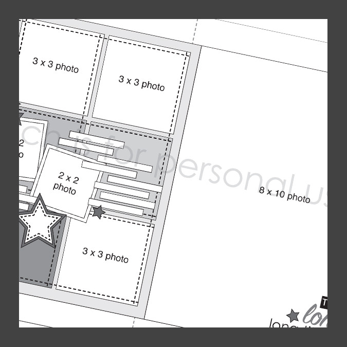 DIGITAL DOWNLOAD: ONE SKETCH - Grid Design with Stitching and Stars ...