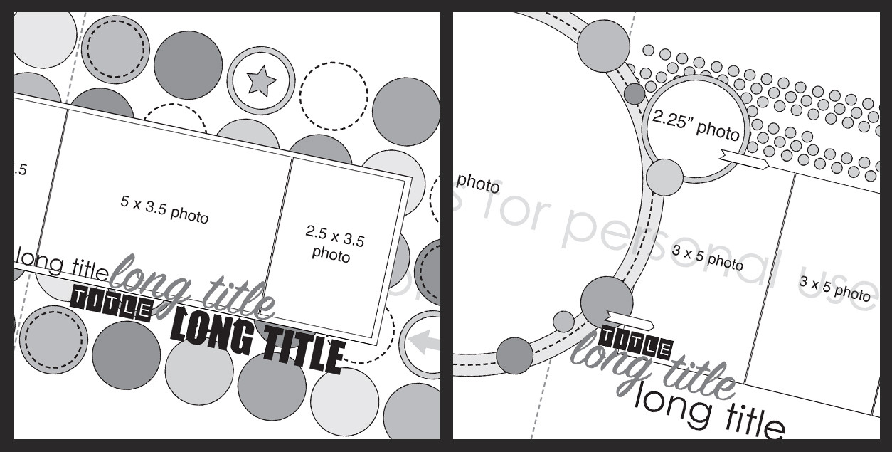 DIGITAL DOWNLOAD: TWO SKETCHES - Circle Elements | Two Page Layouts ...