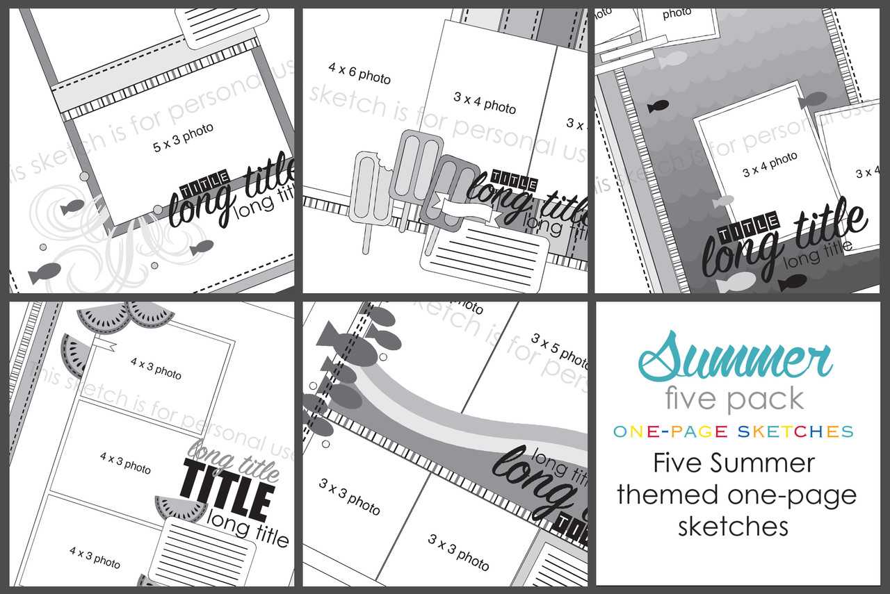 DIGITAL DOWNLOAD: 5-PACK - September 2017 | Summer Themed (One Page ...