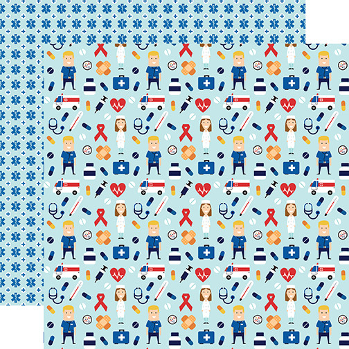 ECHO PARK First Responder 12x12 Paper: Noble Nurses - Scrapbook Generation