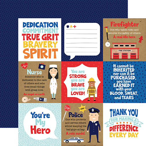 ECHO PARK First Responder 12x12 Paper: 4x4 Journaling Cards - Scrapbook ...