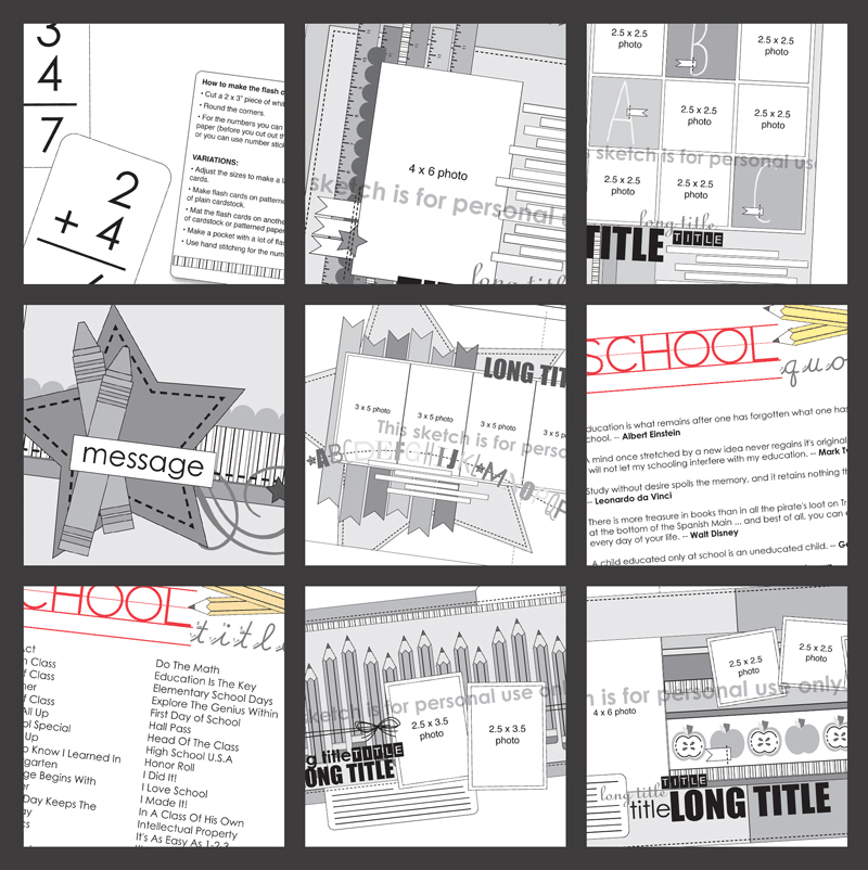 DIGITAL DOWNLOAD: Bundle - School Theme - Scrapbook Generation