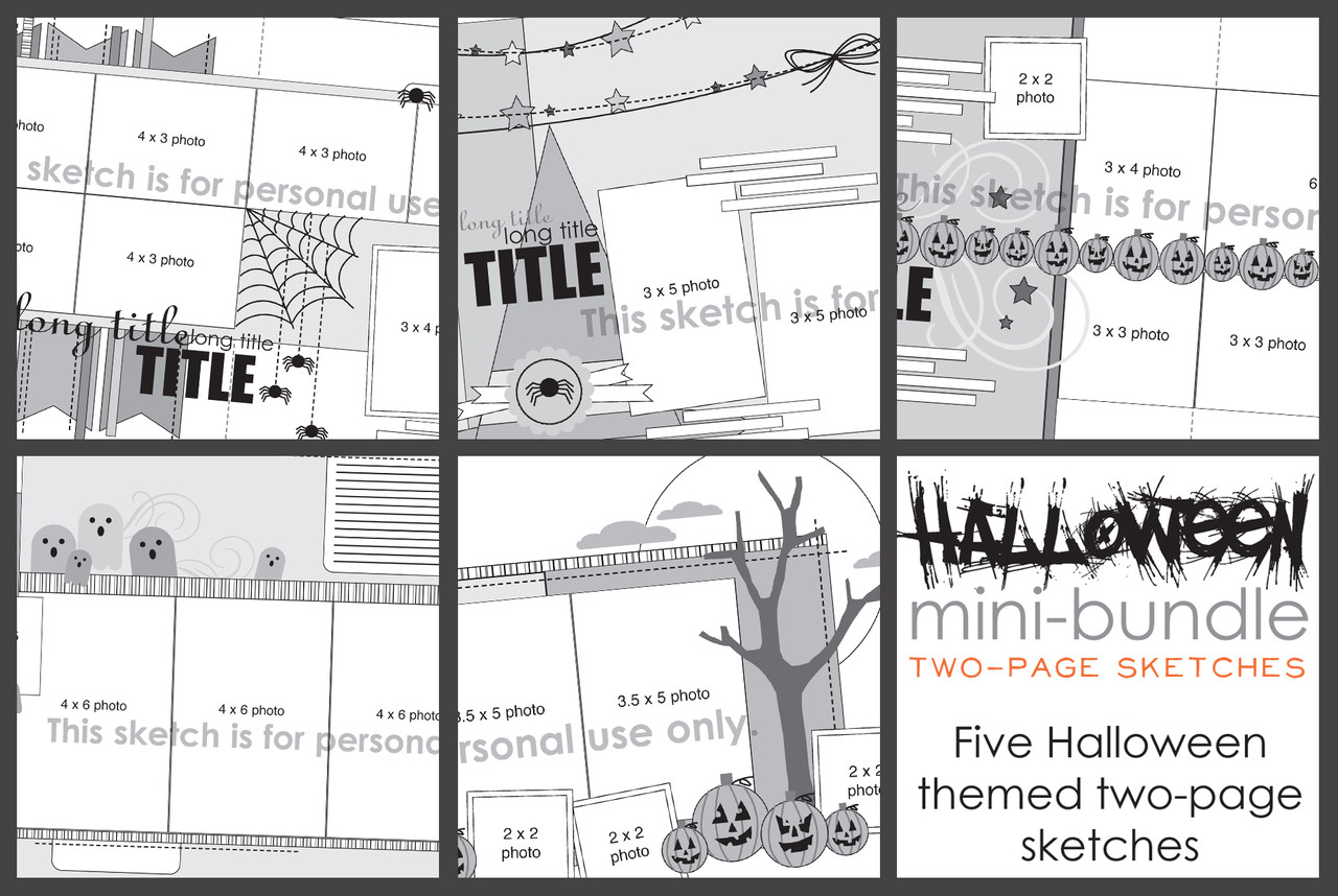 DIGITAL DOWNLOAD: MINI-BUNDLE Oct 2013 - Halloween Theme #2 - Scrapbook ...
