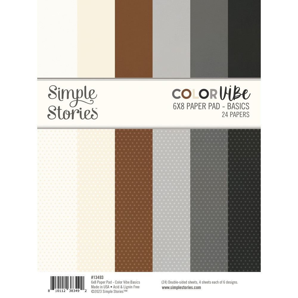 SIMPLE STORIES Color Vibe 6x8 Paper Pad: Basics - Scrapbook Generation