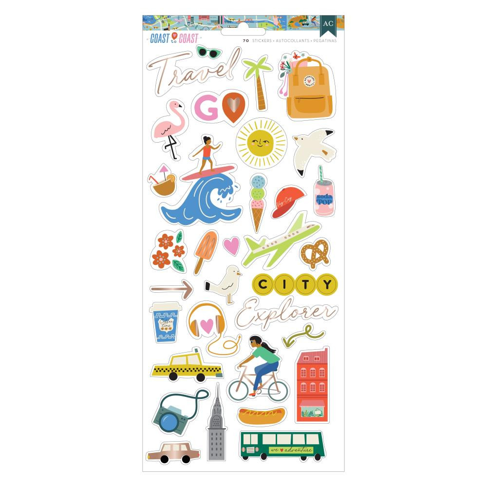 AMERICAN CRAFTS Coast to Coast 6x12 Cardstock Stickers - Scrapbook ...